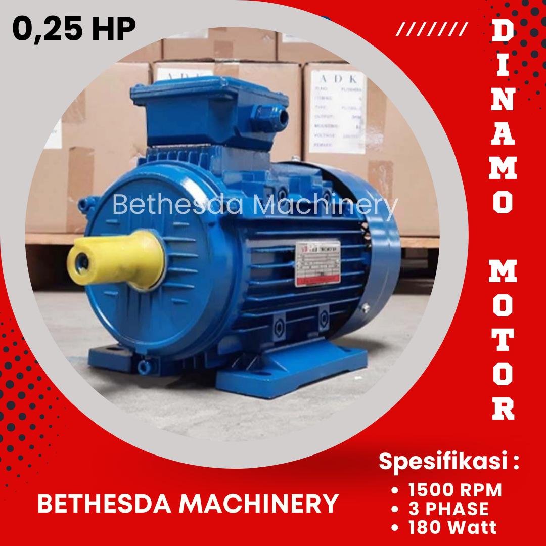 Dinamo motor 0,25 Hp electric motor ADK 3phase RPM 1500 | Lazada Indonesia