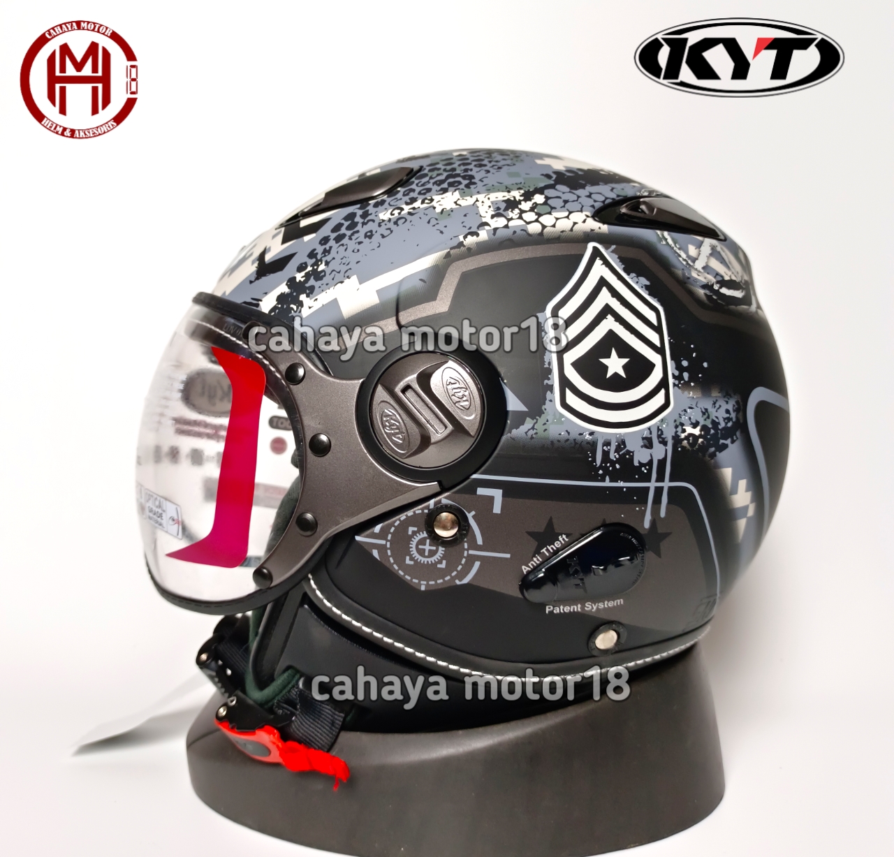 HELM KYT ELSICO #6 BLACK DOFT GUNMETAL|HALF FACE | Lazada Indonesia