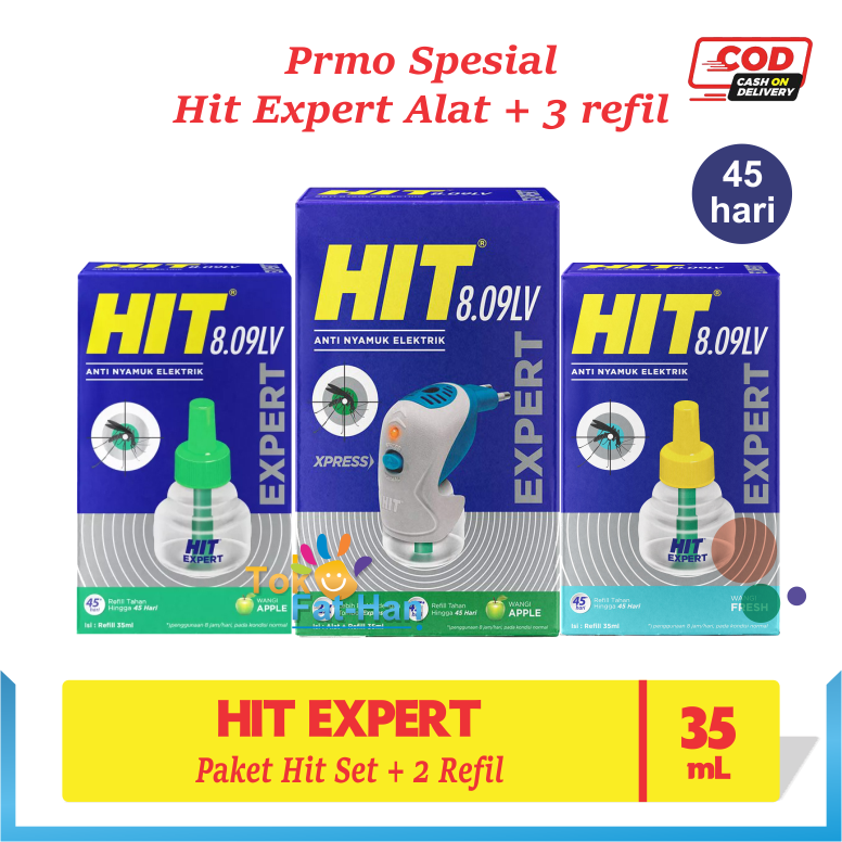 HIT Non Stop Expert SET 8.09LV ALAT Gratis REFILL / Hit Anti Nyamuk Elektrik / Hit NS Expert ...