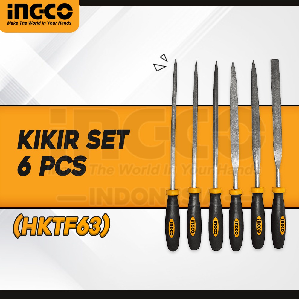 Kikir Besi SET 6 Pcs File INGCO HKTF63 Mini File Set 140 mm HKTF63 ...