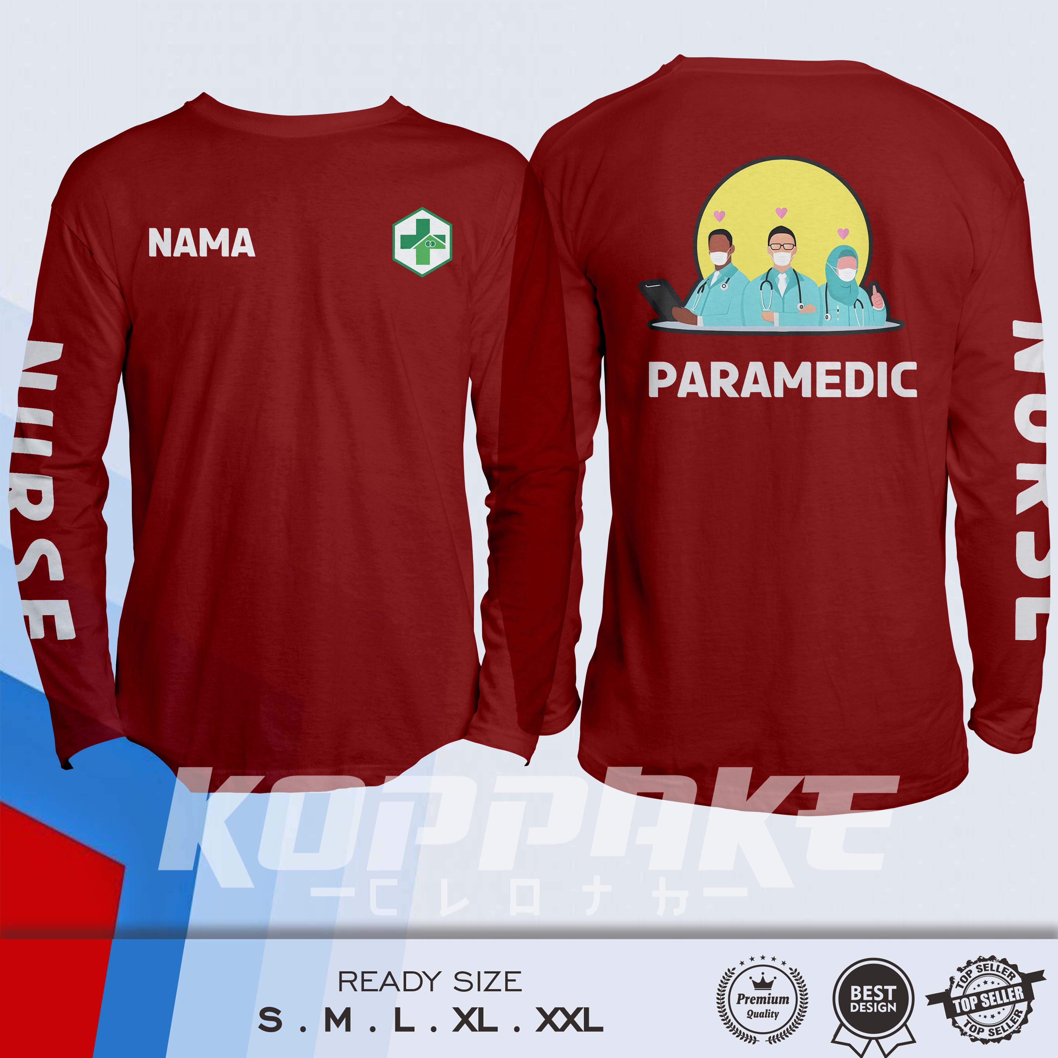 Kaos Paramedic Nurse Bidan Perawat Lengan Panjang Baju Distro | Lazada ...
