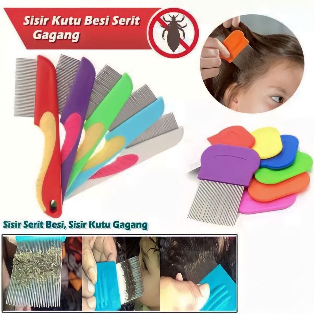 Sisir Kutu Logam / Serit Logam Kutu Dan Ketombe Gagang Panjang | Lazada ...