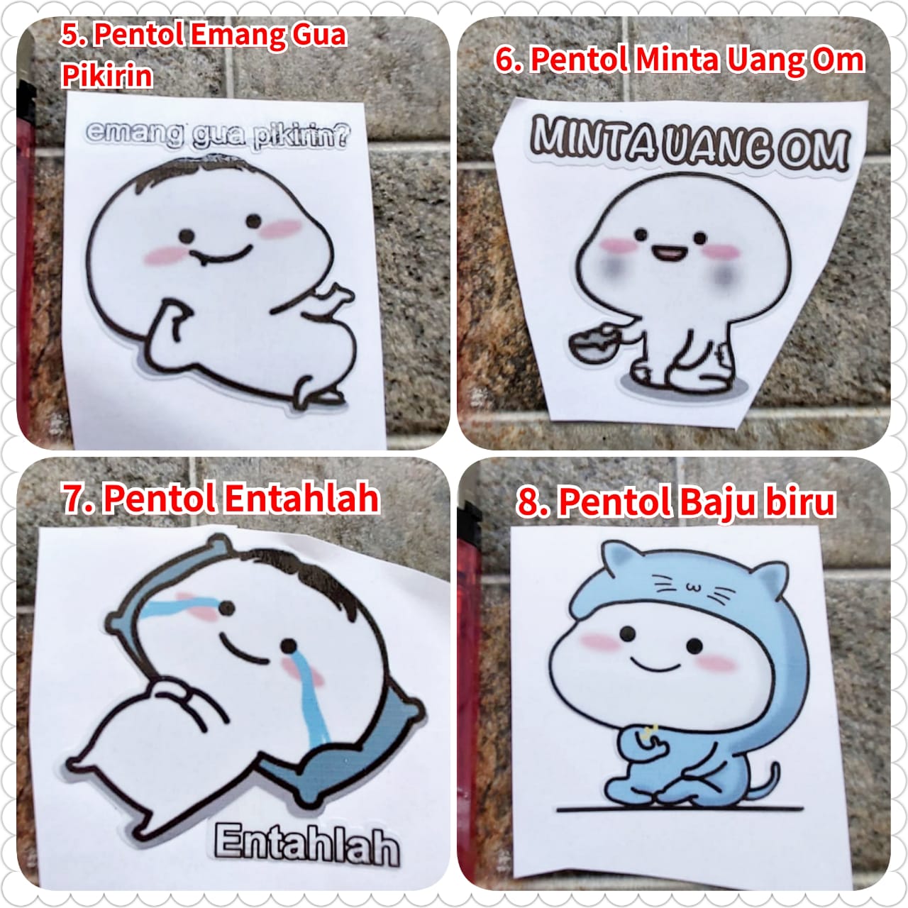 Stiker Vinyl Karakter Pentol Lucu Motor Hp Sepeda Mobil Laptop Helm Lazada Indonesia
