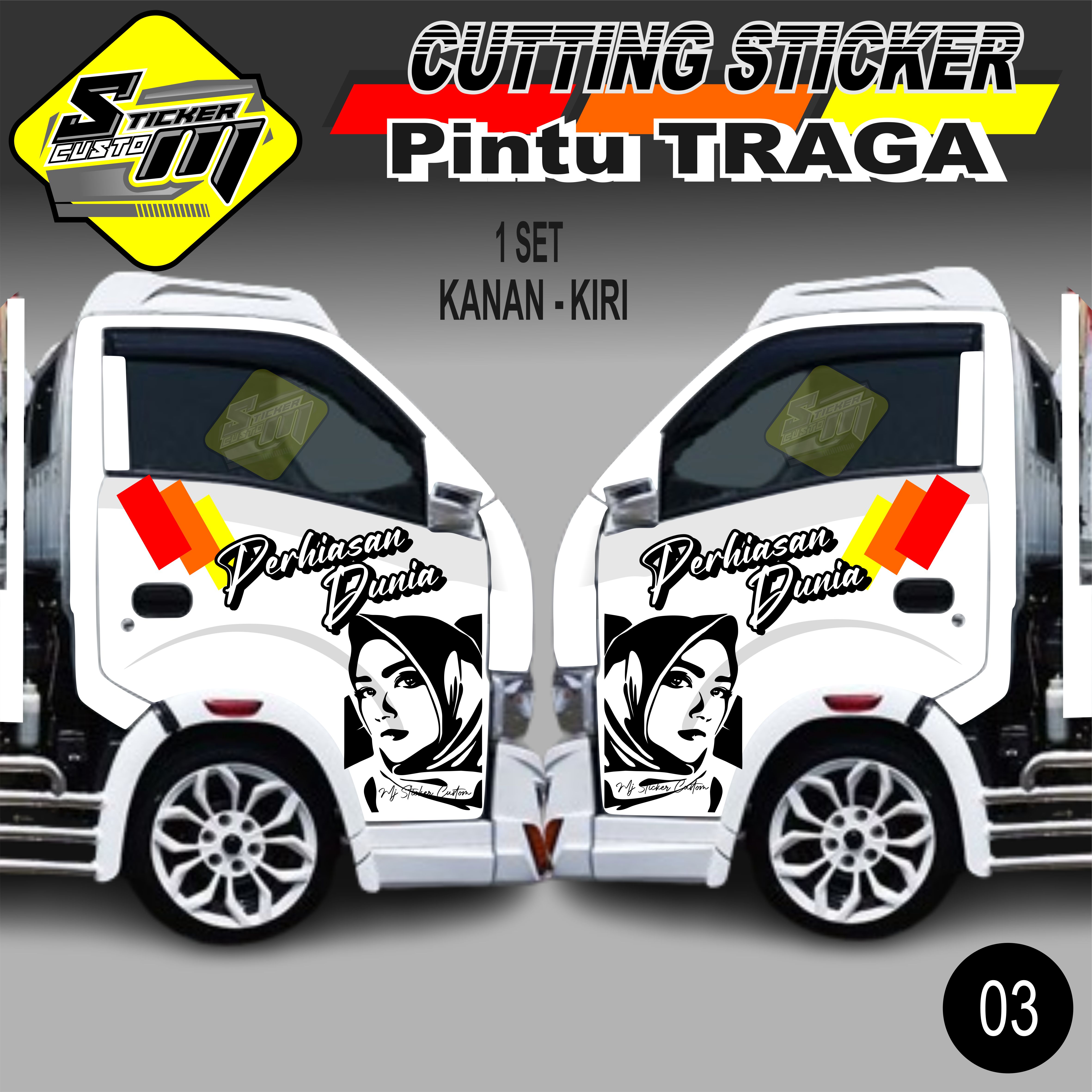 CUTTING STICKER PINTU SAMPING MOBIL PICKUP TRAGA ,ELF DLL SP 03 ...