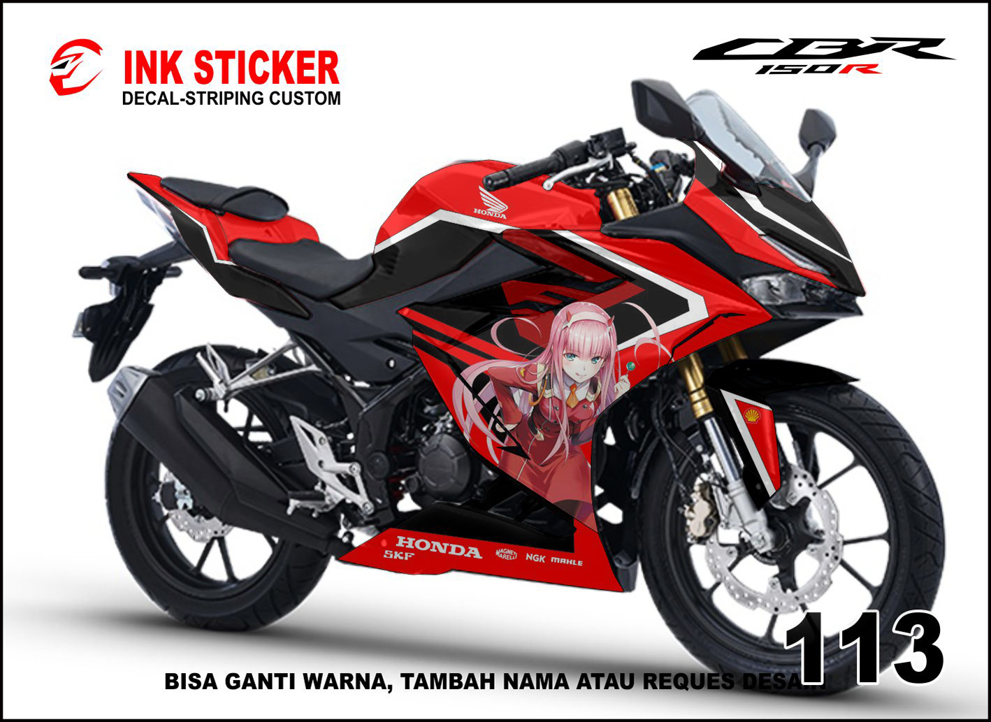 Sticker Decal CBR 150R 2021 Fullbody, 113 anime CBR 150R 2022, CBR 150R ...