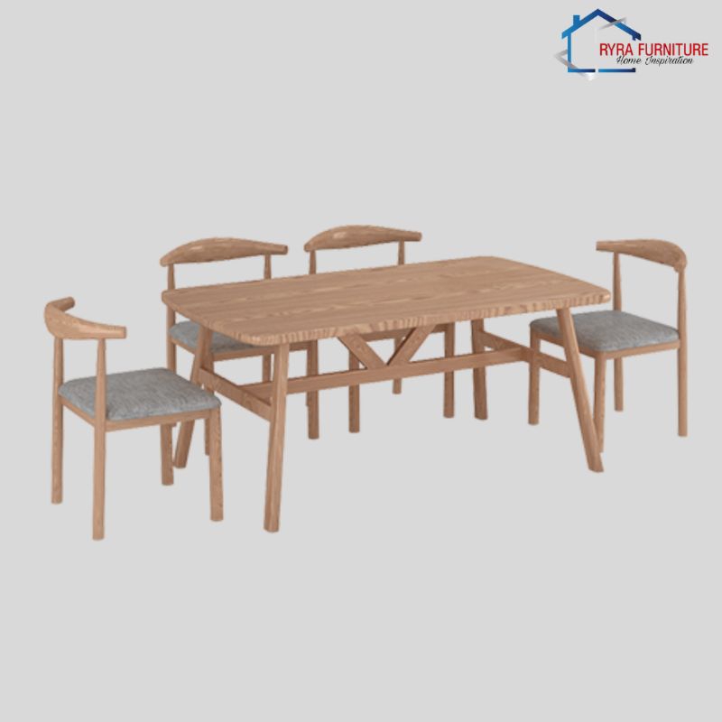 MEJA MAKAN SET DENGAN 4 KURSI /MEJA MAKAN MODERN MINIMALIS/MEJA MAKAN ...