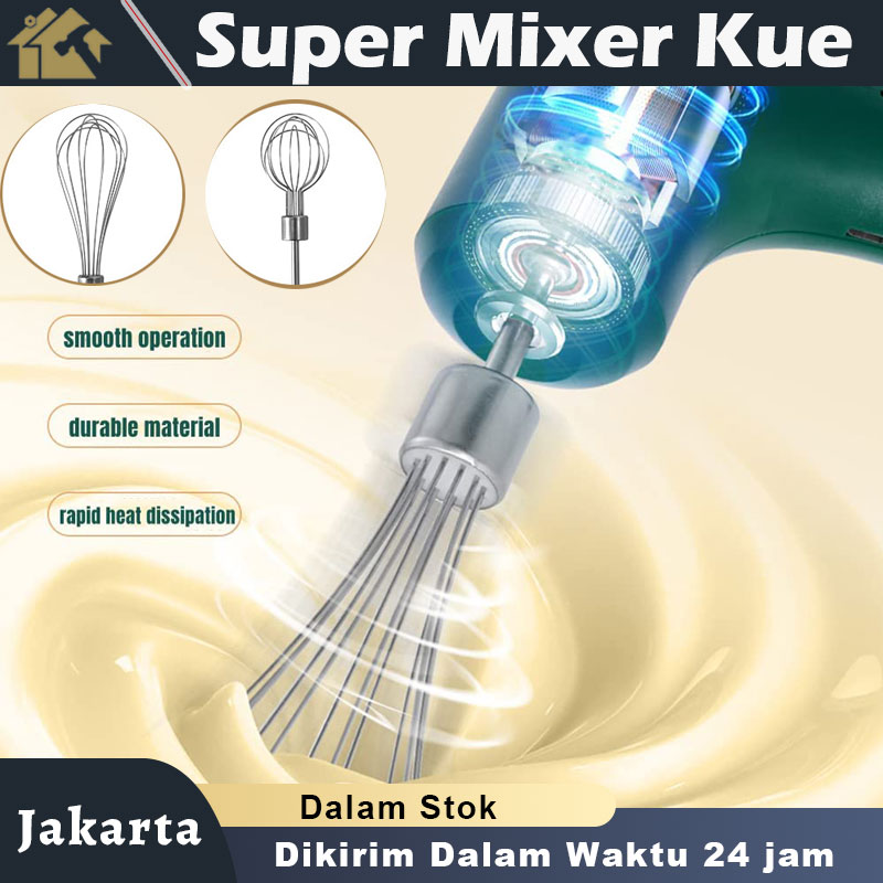 Mixer Kue 1 Set Tanpa Kabel USB Rechargeable Hand Mixer Mini Portable ...