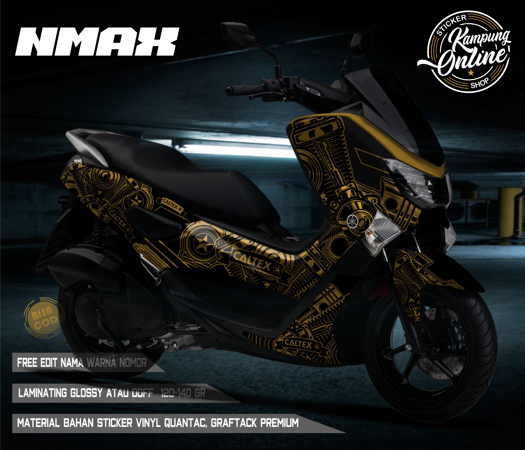 decal nmax lama caltex variasi striping fullbody sticker stiker ...