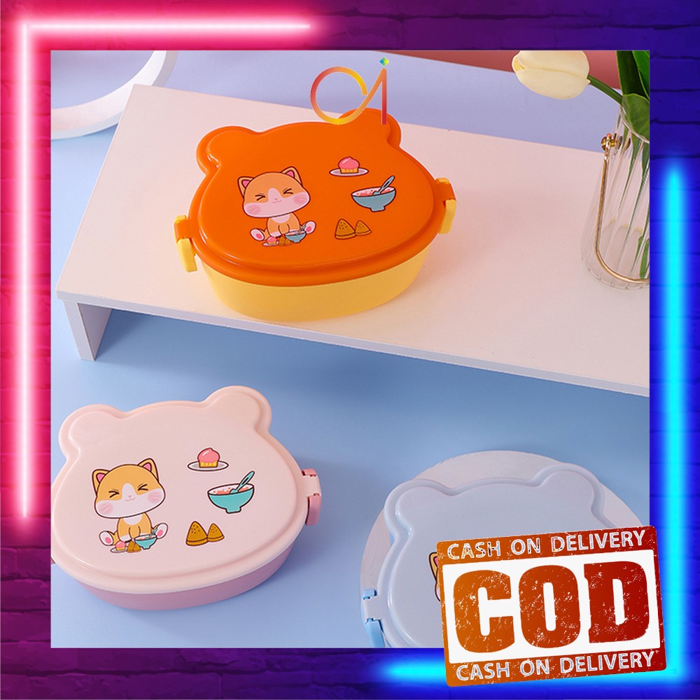 AI-C777 Tempat Makan tingkat Anak Karakter Kucing BPA FREE / Kotak ...