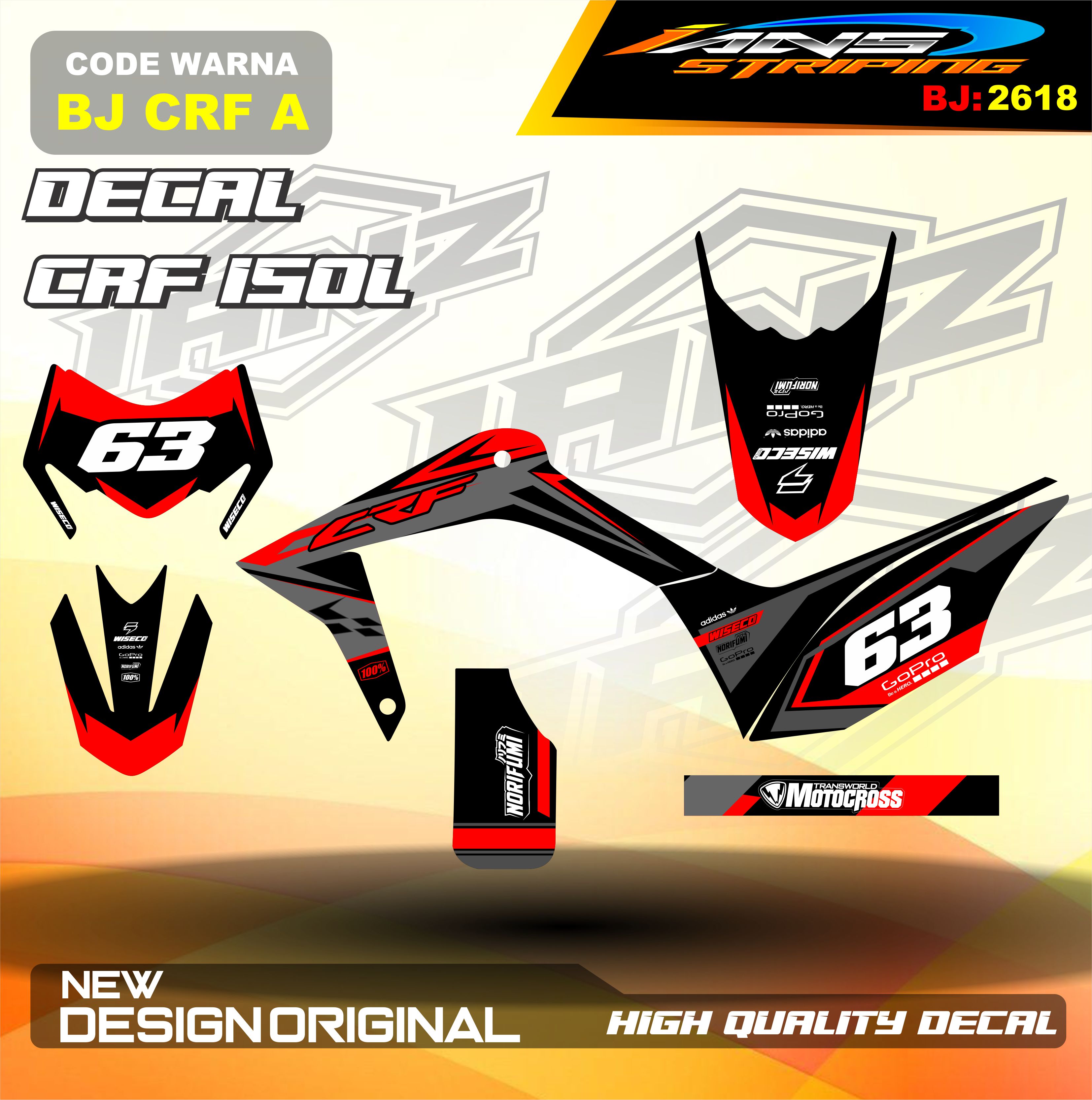 STICKER DECAL CRF 150L / DECAL STICKER CRF TRAIL FULL BODY / STRIPING ...