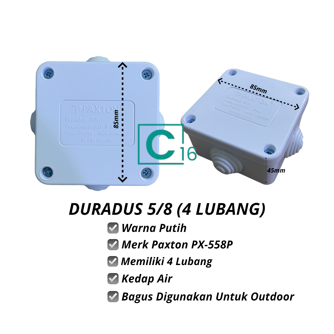 Duradus Kotak 5/8 Junction Box 3 Lubang | Lazada Indonesia
