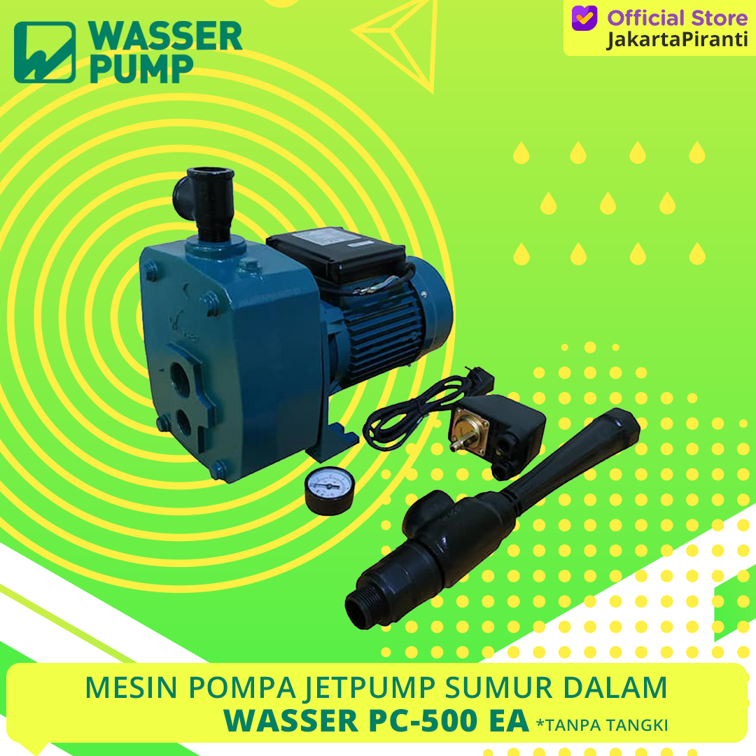 Mesin Pompa Sumur Dalam Jetpump 500 Watt Wasser PC-500 EA Tanpa Tangki ...