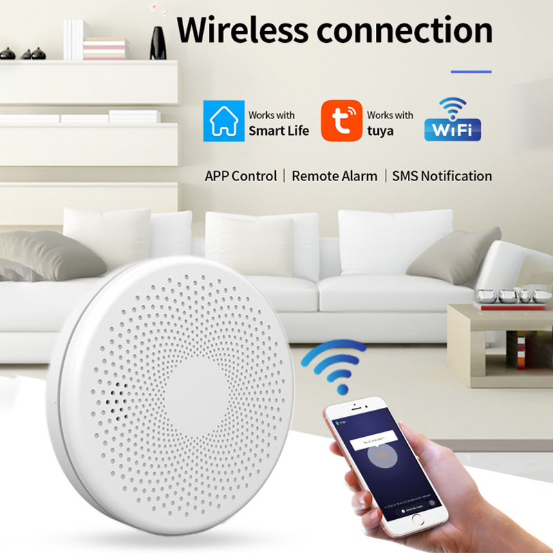 SROY Wifi Smoke Detector Smart Fire Alarm Sensor Precision ...