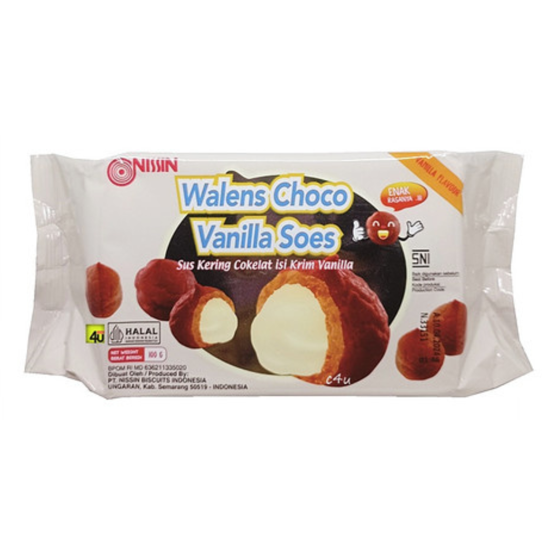 Walens Choco Soes 100gr Nissin Sus Kering isi Krim Pasta Aneka Rasa ...