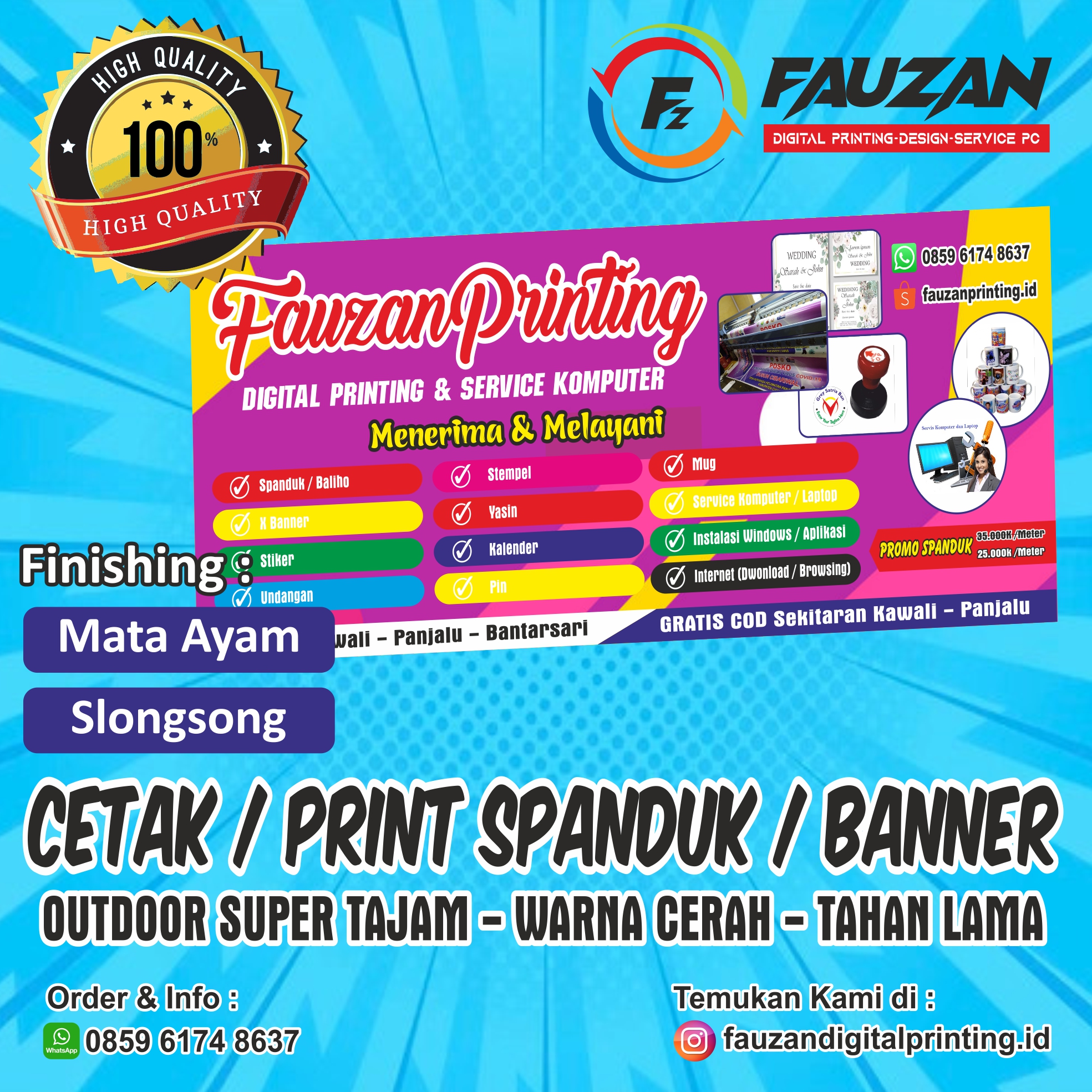 Cetak Spanduk Custom 1 Hari Jadi Gratis Desain Banner Custom Cetak