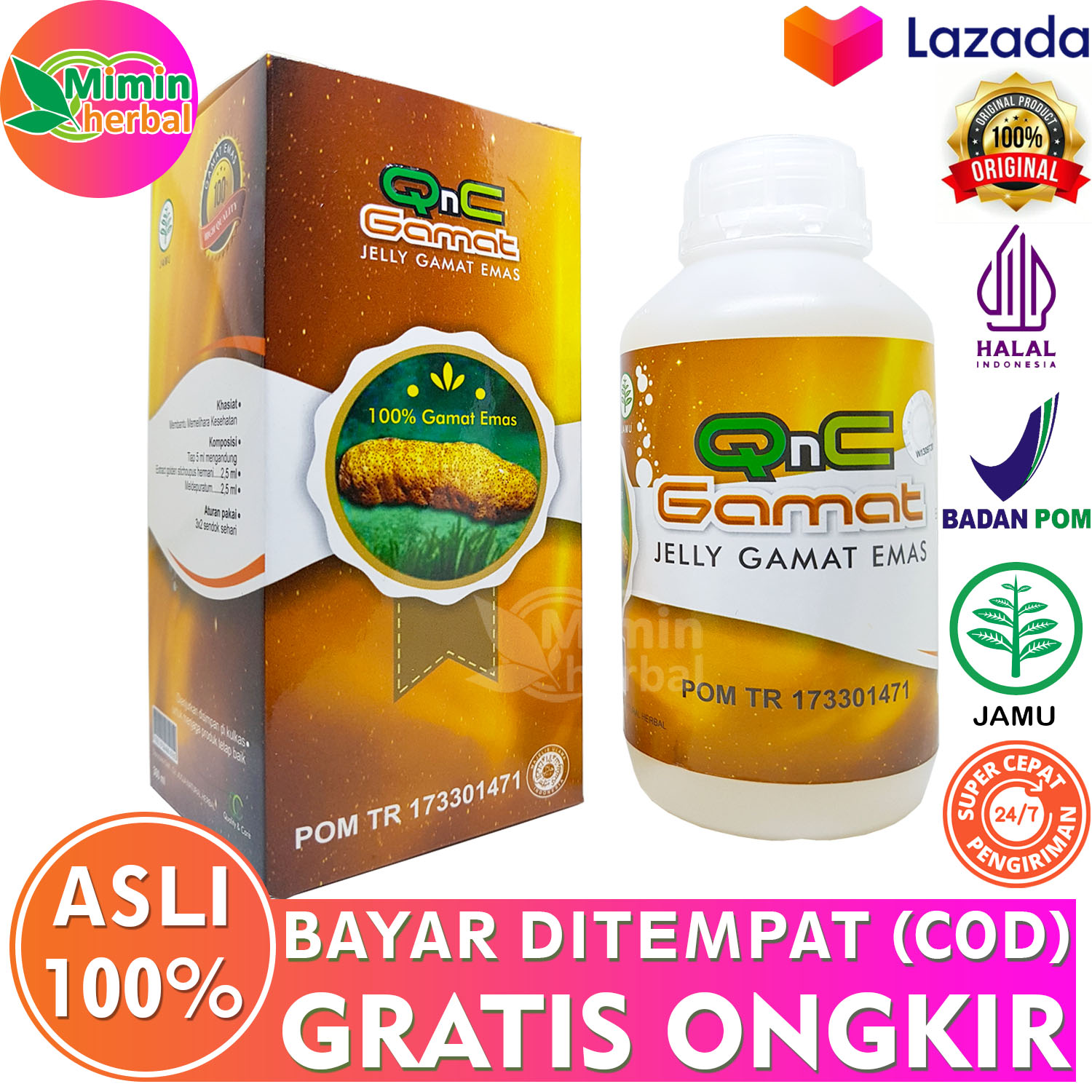 Jelly Gamat QnC Teripang Emas 100% Original Herbal Segala Penyakit ...