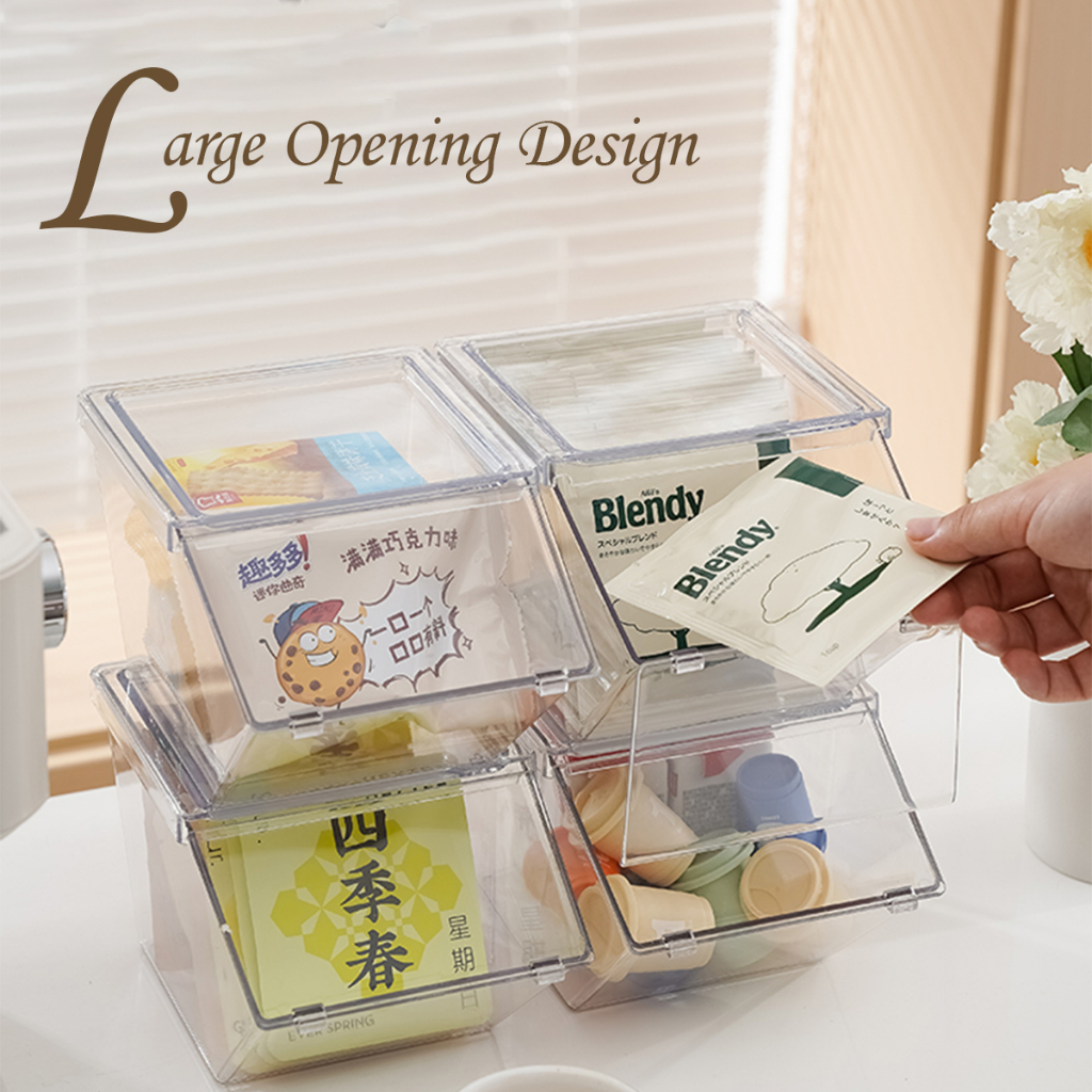 Activebae 1 Piece Clear Tea Bag Storage Container Box with Lid ...
