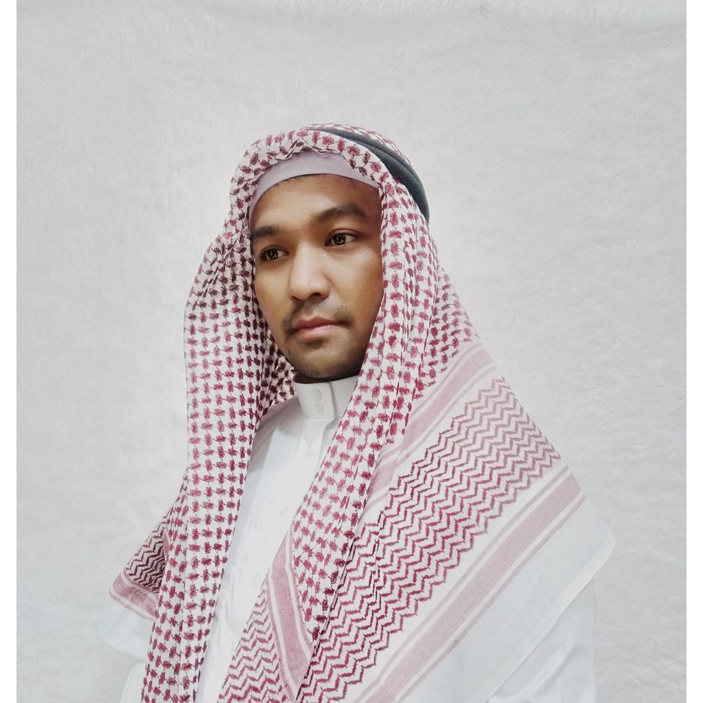 PAKET SORBAN ARAFAT MERAH PUTIH PLUS IGAL PENGIKAT KEPALA IMAMAH ARAB ...
