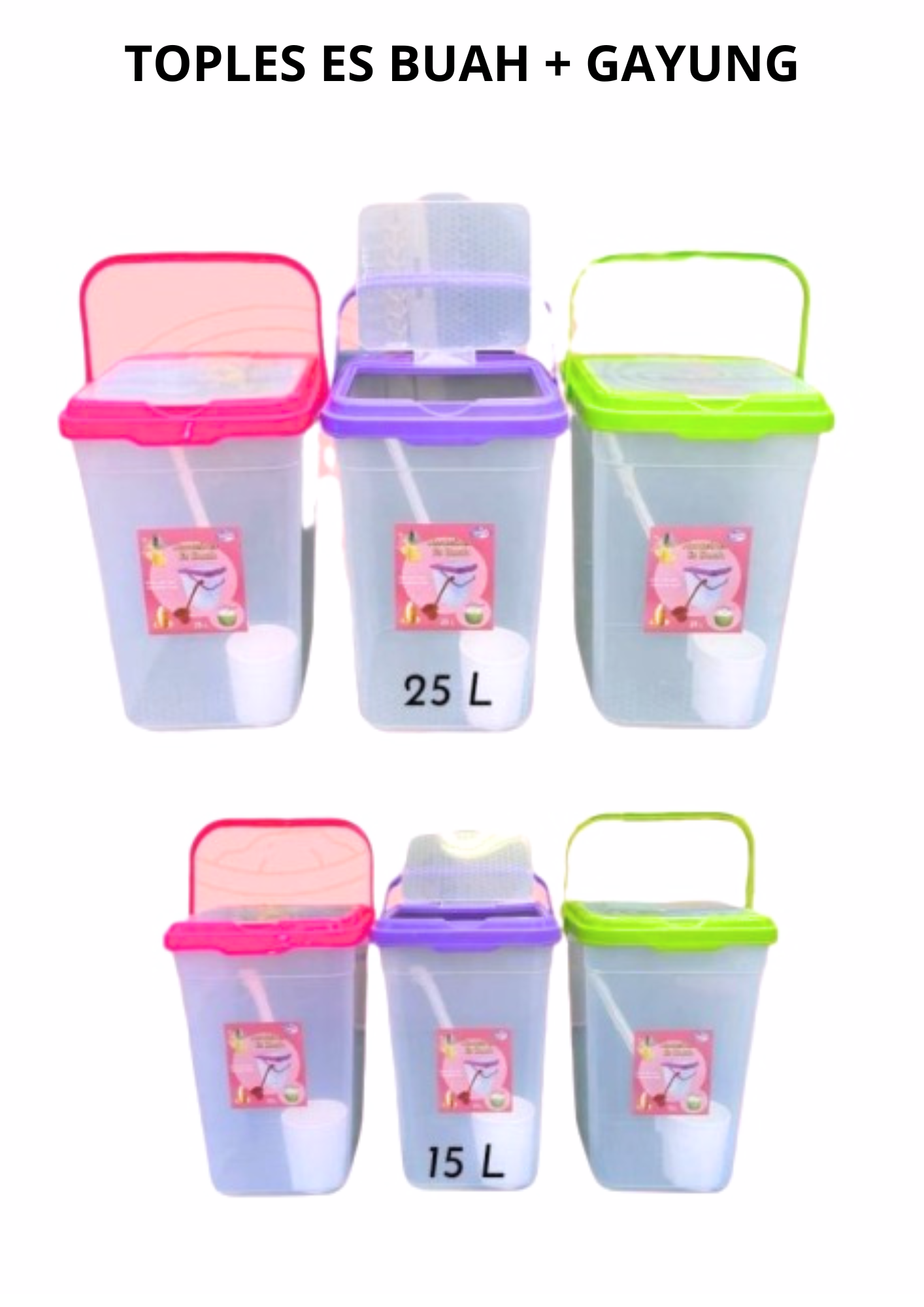 Toples Es buah/ Kontainer Es Campur Lovenia 15/25 Liter /Toples Tempat ...