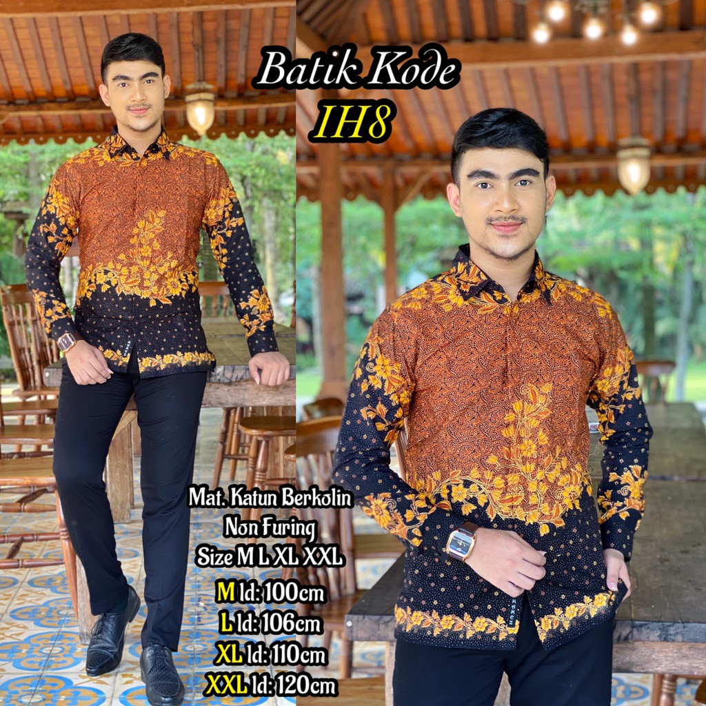Batik Lanang kode IH7 IH8 batik pria batik lanang batik solo | Lazada Indonesia