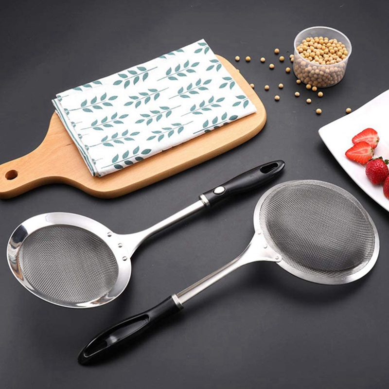 Stainless Steel Mesh Skimmer Strainer Wire Sieve Sifter Strainer Ladle ...