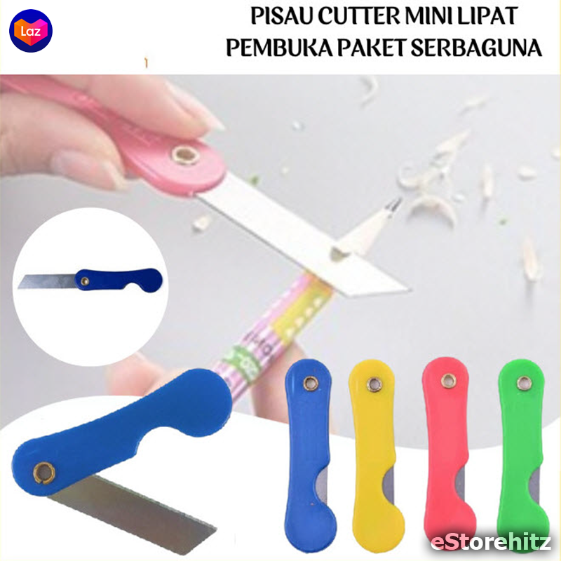 Pisau Cutter Lipat Cutter Mini Alat Bantu Potong Kertas Warna Warni ...