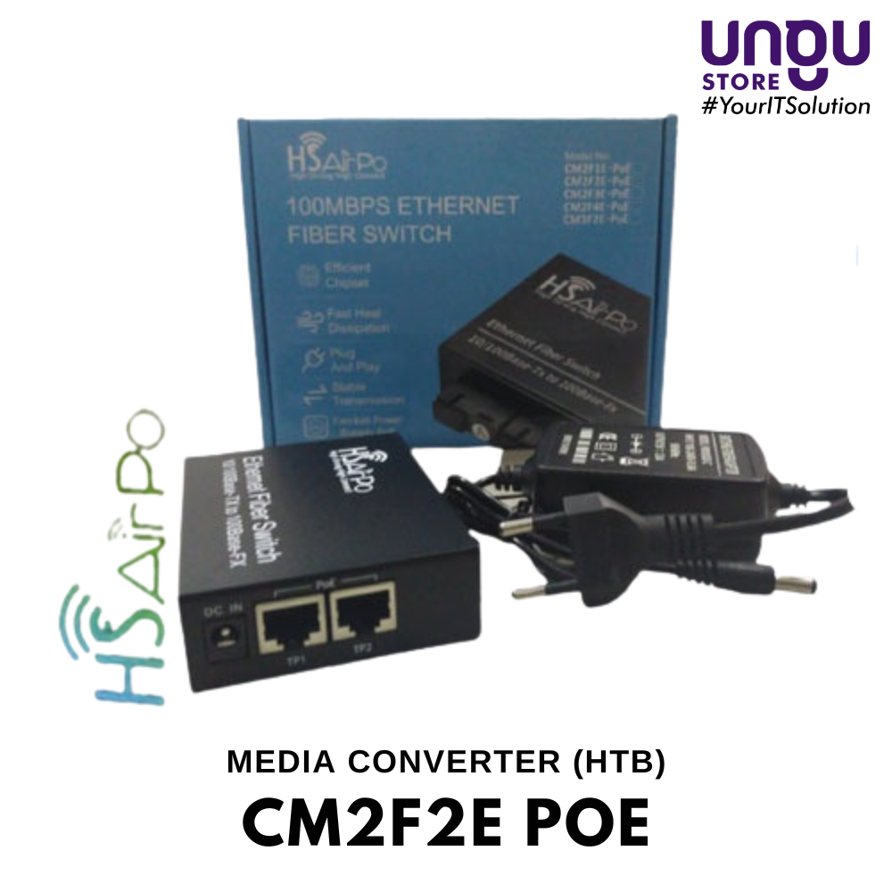 HTB CM2F2E POE Media Converter 2FO 2Lan HsAirpo 10/100Mbps Converter ...