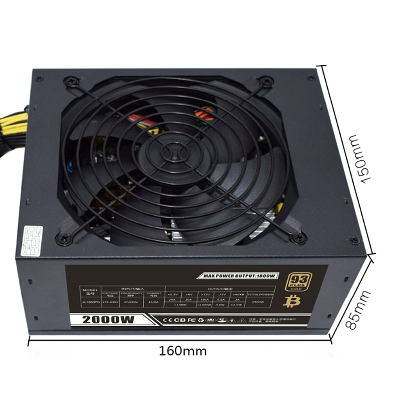 2000W PC Power Supply for Bitcoin Mining ATX 2000W PICO PSU Ethereum ...