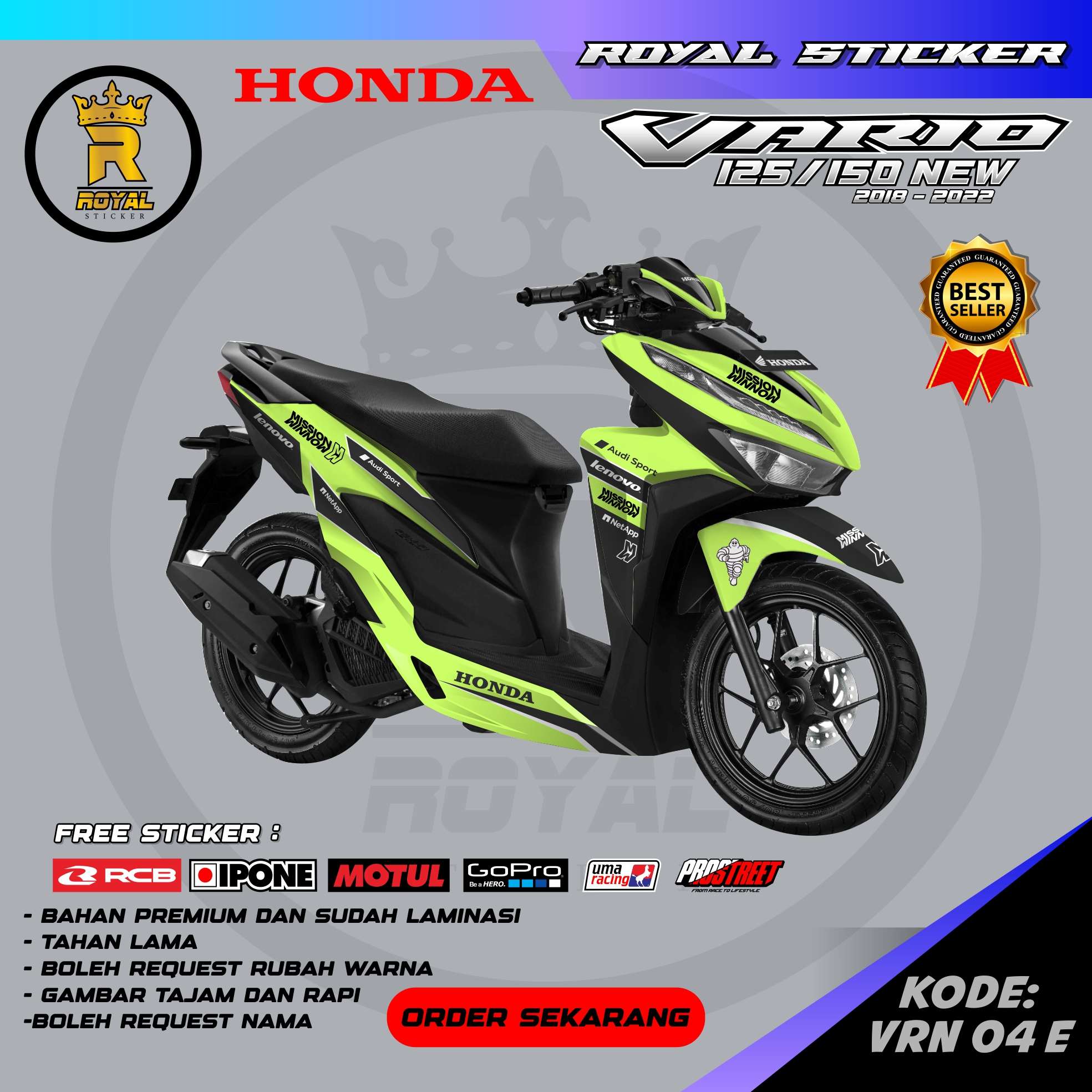 STIKER MOTOR VARIO FULL BODY 2018 TIPE 125 150 NEW DESAIN-STICKER DECAL ...