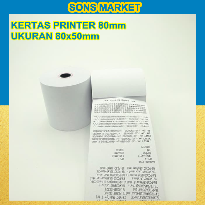 Kertas Printer Thermal 80x50mm 80 x 50 mm satuan | Lazada Indonesia