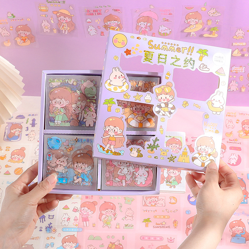 stiker isi 100 lembar box/stiker 100 lembar bahan pvc | Lazada Indonesia