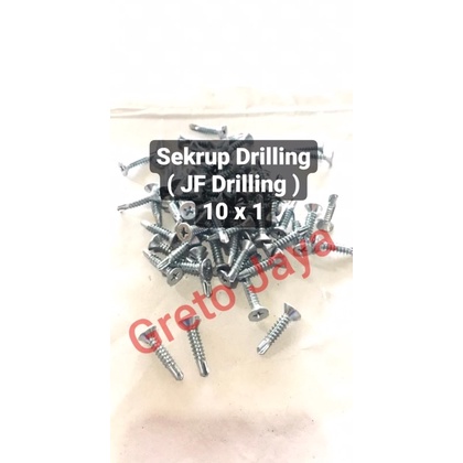 ( 10x1 100bj ) Sekrup JF Drilling Roofing Self Drill SDS Driling Baja ...