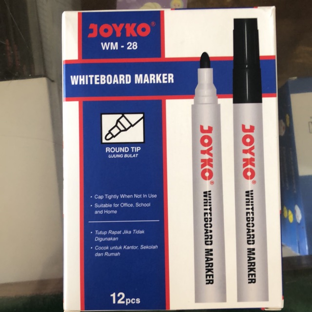 SPIDOL JOYKO PAPAN TULIS WM-28 1 PACK 12 PCS / WHITEBOARD MARKER JOYKO ...