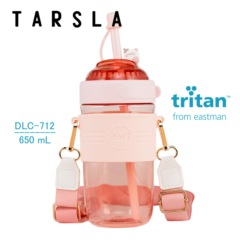 Botol Minum Tritan DLC-712 Botol Kekinian With Straw Dan Tali Panjang ...