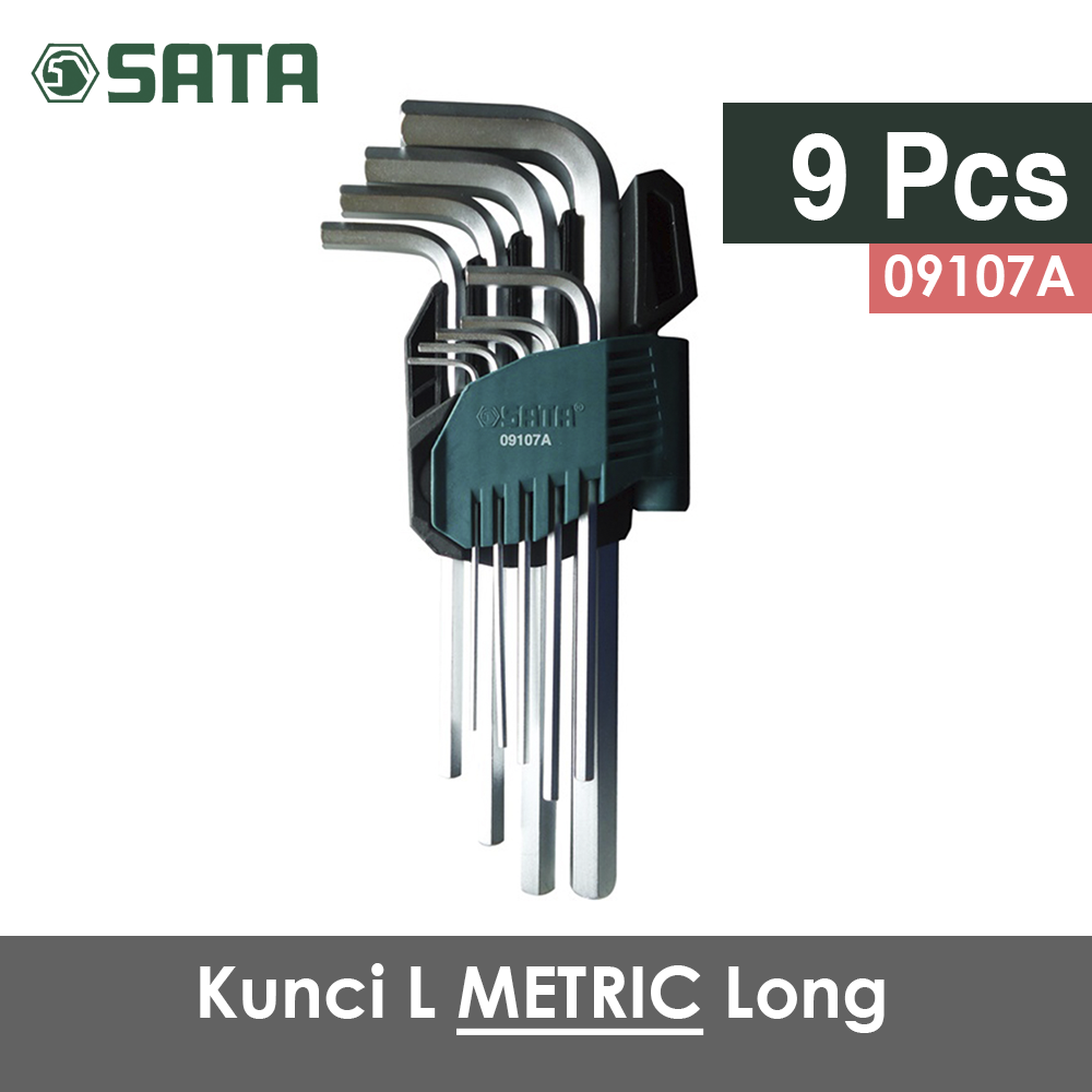 09107A Kunci L Set 9 pcs Long Point Hex Key Set(Metric) Sata Tools ...