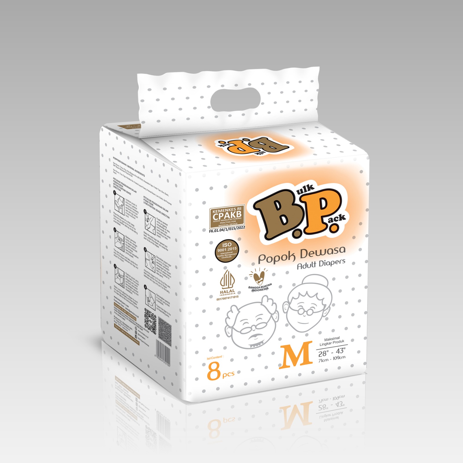Bp Adult Diaper Popok Dewasa Model Perekat Ukuran M Isi 8 Pcs Lazada Indonesia