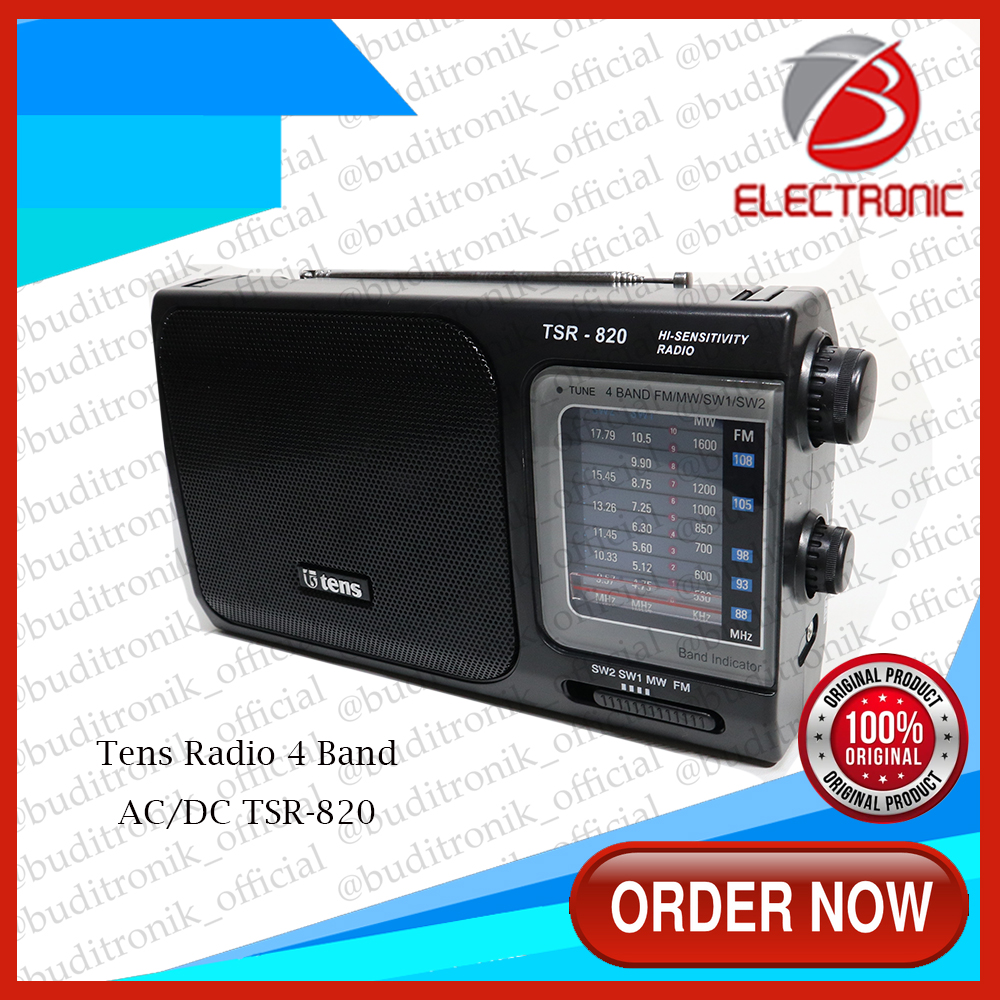 Radio Tens 4 Band AC/DC TSR-820 - Hitam Original | Lazada Indonesia
