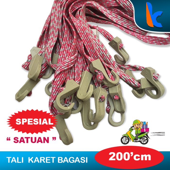 Tali bagasi Motor 2 Meter Pipih Tali ikat barang Motor Serbaguna ...