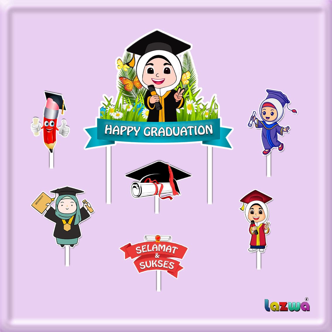 Topper cake happy graduation wisuda | Lazada Indonesia