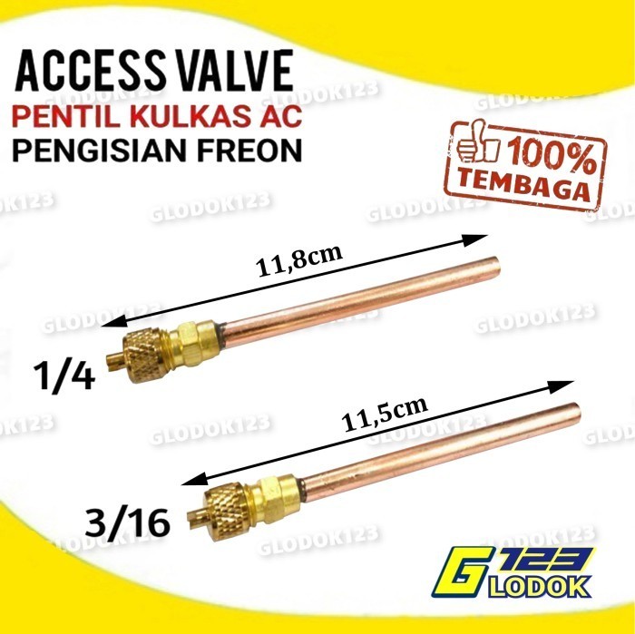 Pentil Kulkas AC Pentil Pengisian Freon 1/4 dan 3/16 TEMBAGA | Lazada ...