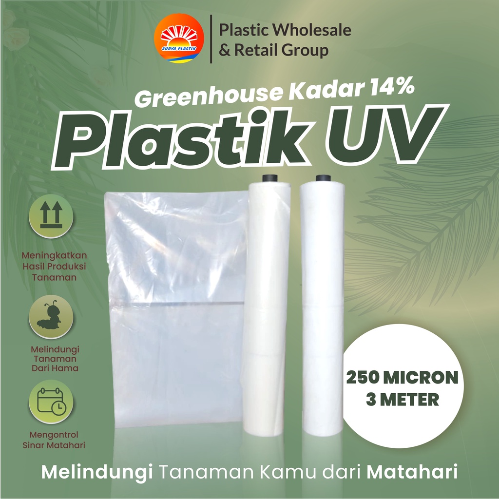 Plastik UV Green House Tebal 250 Micron 14% Lebar 3 Meter | Lazada Indonesia