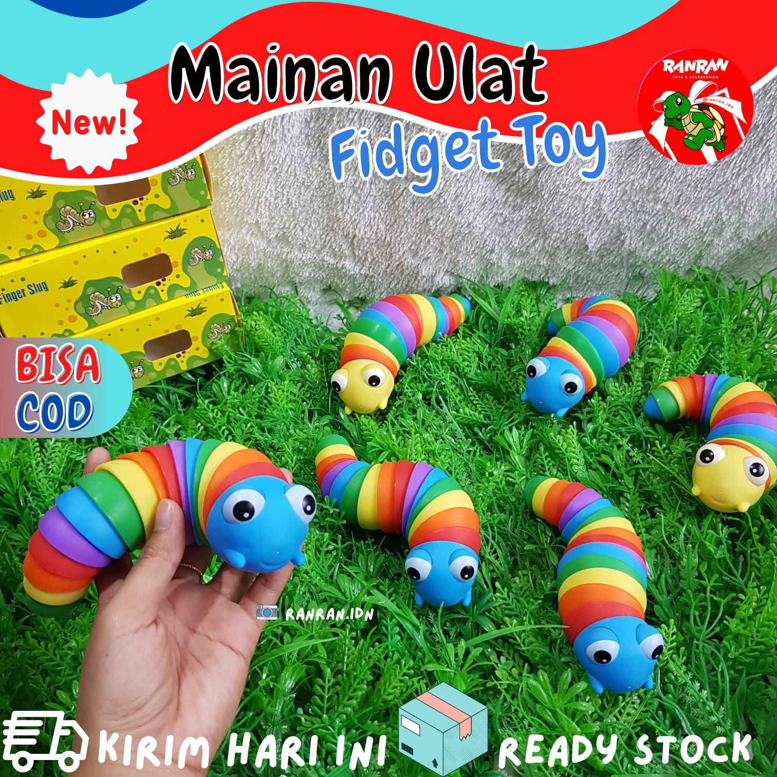 Mainan Fidget ULAT slug toys mainan refleksi mainan penghilang stress ...