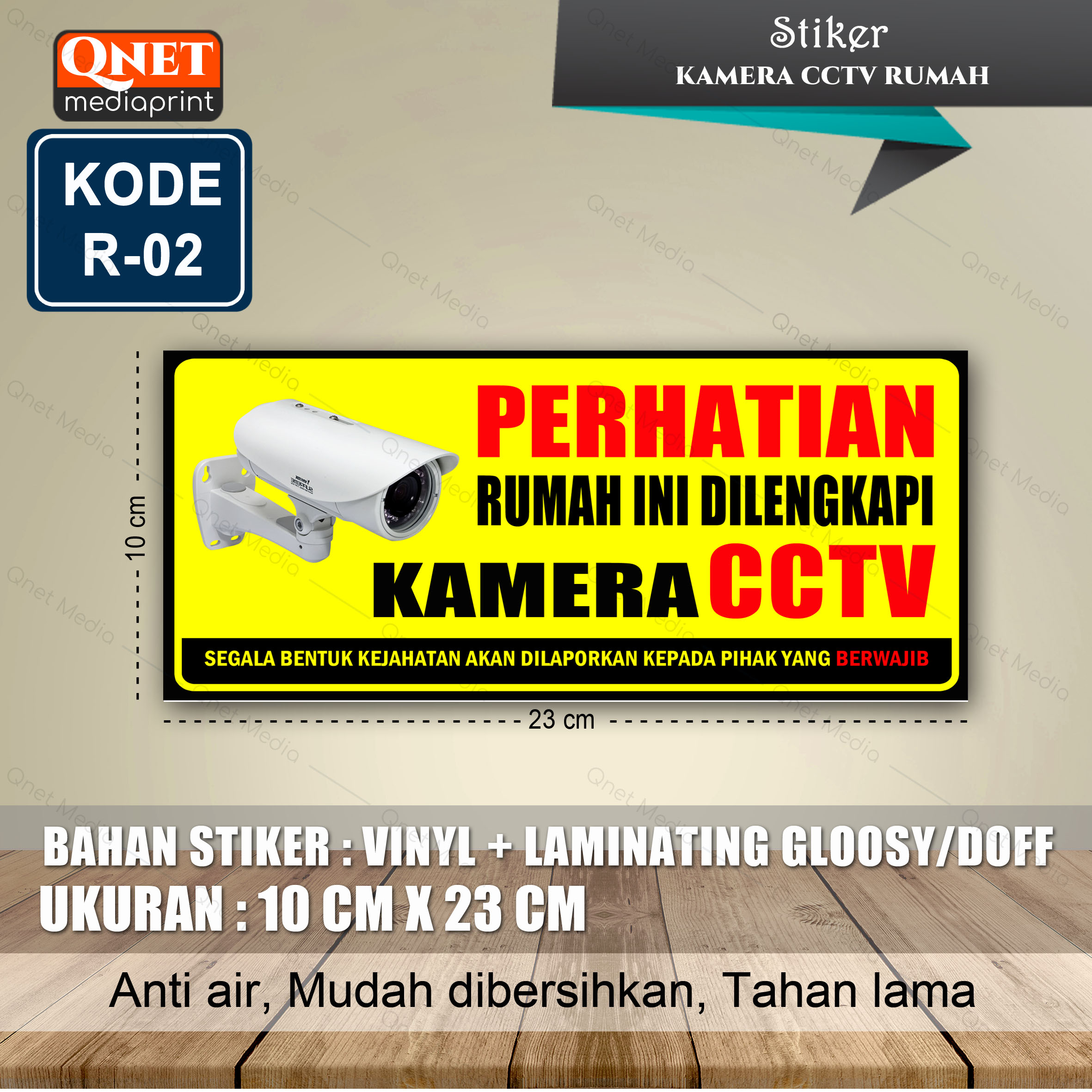 STIKER CCTV RUMAH + LAMINATING GLOSSY | Lazada Indonesia