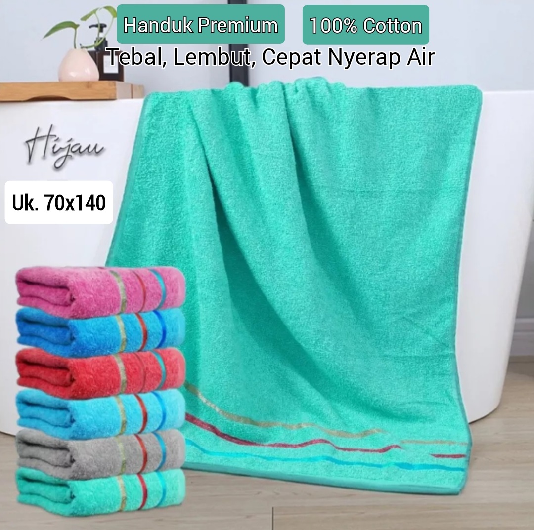 Handuk Mandi Besar Dewasa Jumbo Tebal Lembut Menyerap Air Cotton 100% ...
