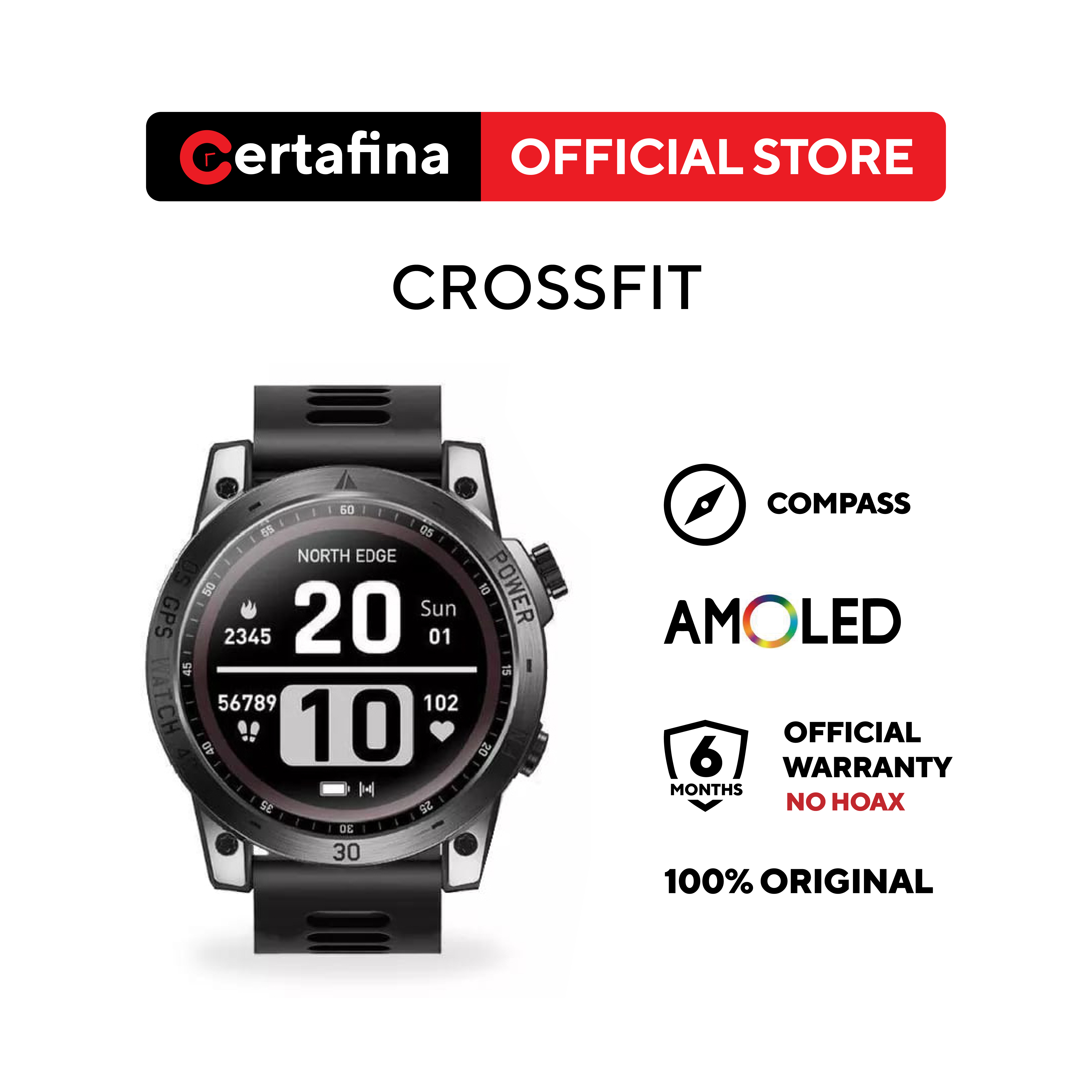 Certafina North Edge Cross Fit 3 Pro GPS Smartwach Amoled Screen ...