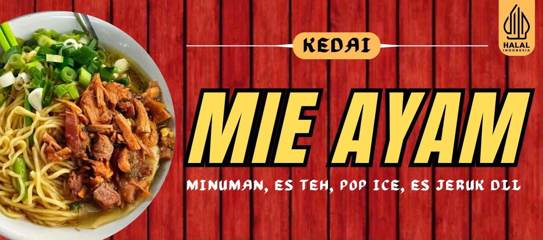 spanduk / banner mie ayam ukuran 150x60cm bisa custom ukuran | Lazada ...