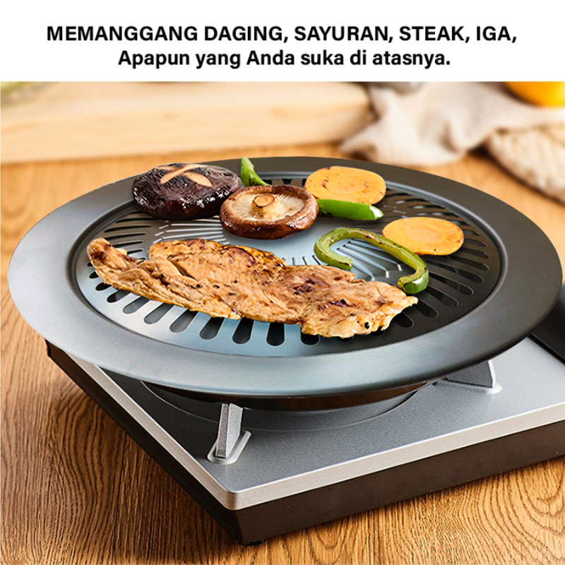 Grill Pan Barberque Alat Pemanggang 32cm Korean BBQ Grill Pan BBQ Grill ...