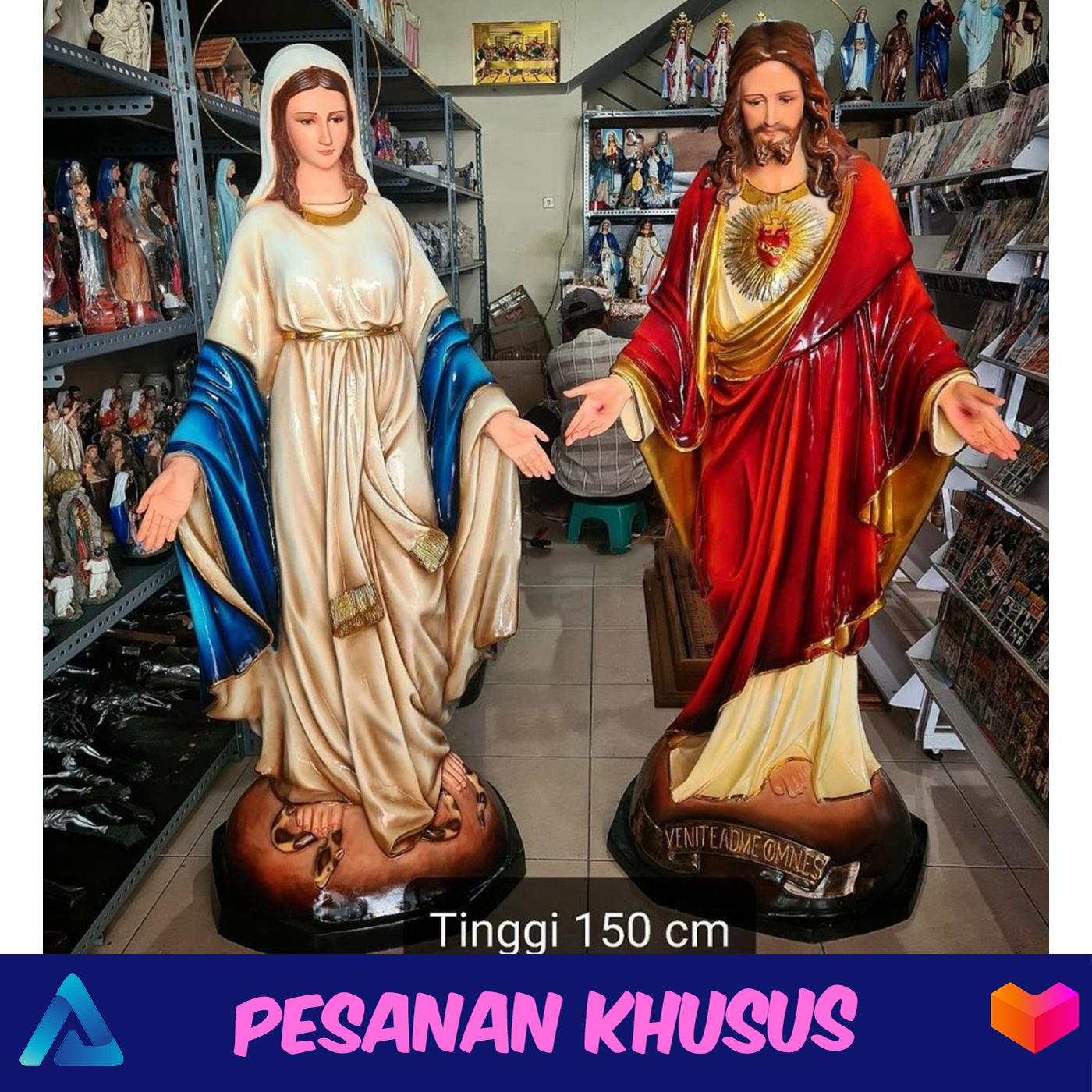 Patung Bunda Maria dan Yesus Tangan Terbuka Ukuran Besar 150 cm ...