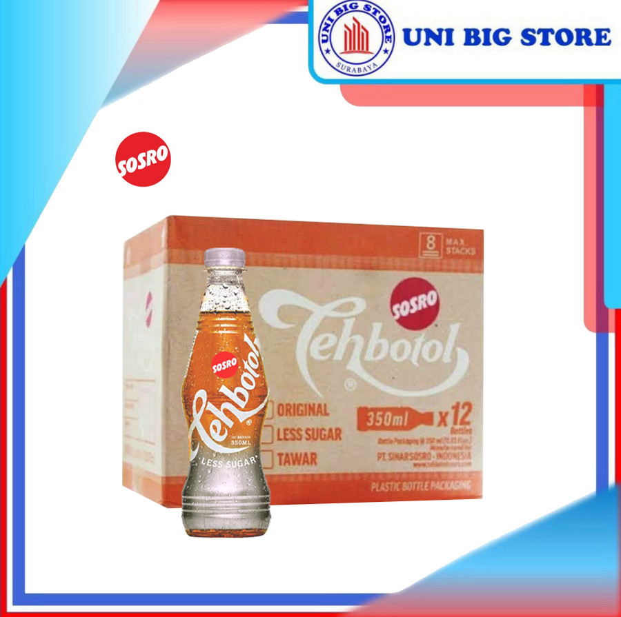 Teh Botol Sosro Less Sugar 350 ml x 12 pcs DUS Jasmine Tea | Lazada ...