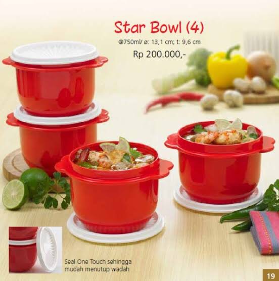 Star Bowl Set Tupperware (2pc) | mangkok kecil | wadah 750ml | Lazada ...
